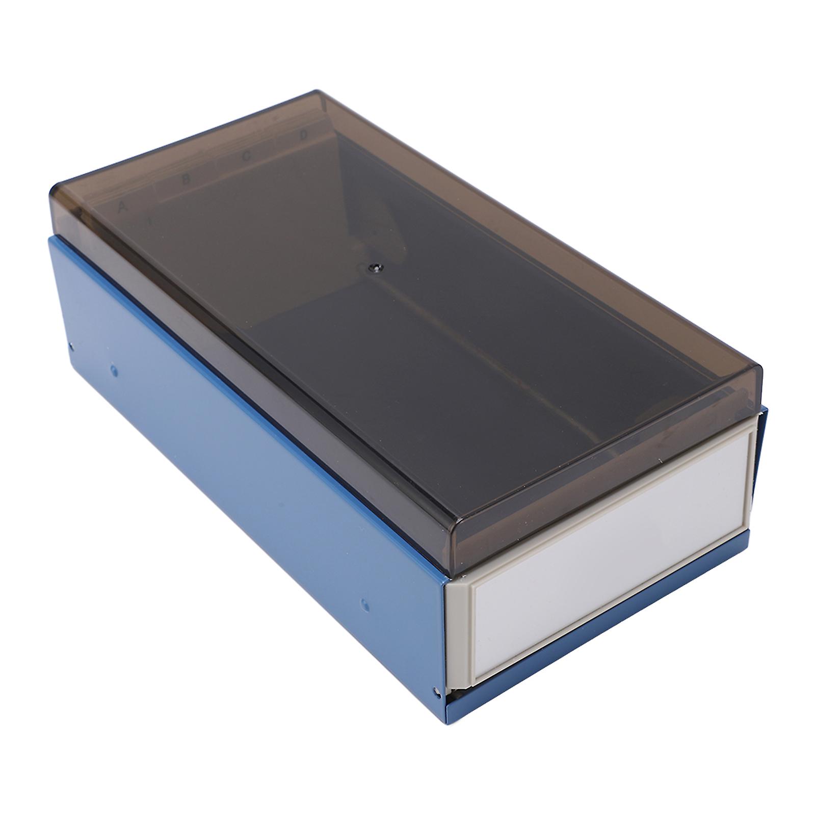 Blue Transparent Plastic Sliding Index Card Holder with Extendable End ...