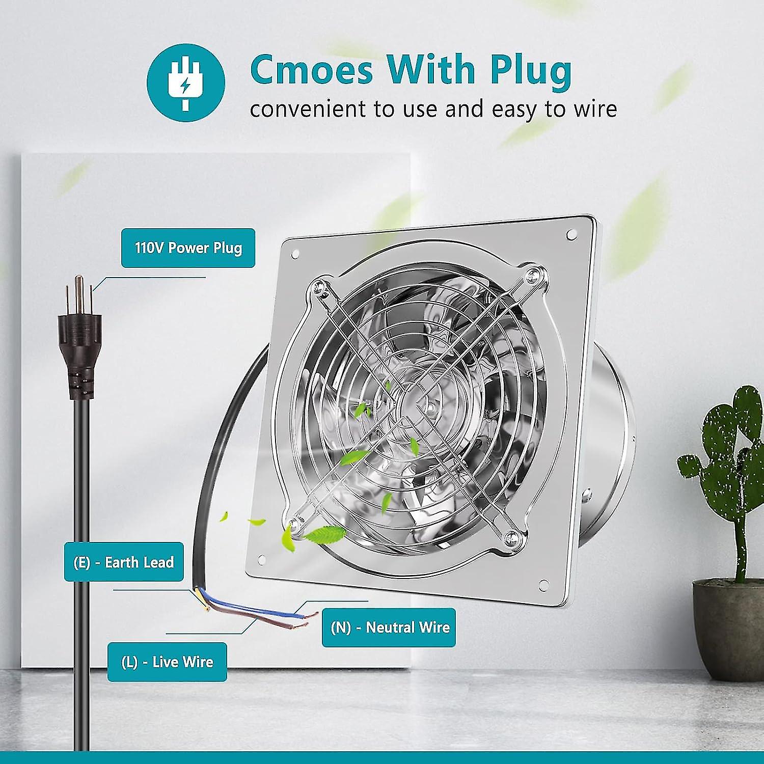 Hg Power 6 Inch Kitchen Exhaust Fan, Powerful Bathroom Fan With Damper ...