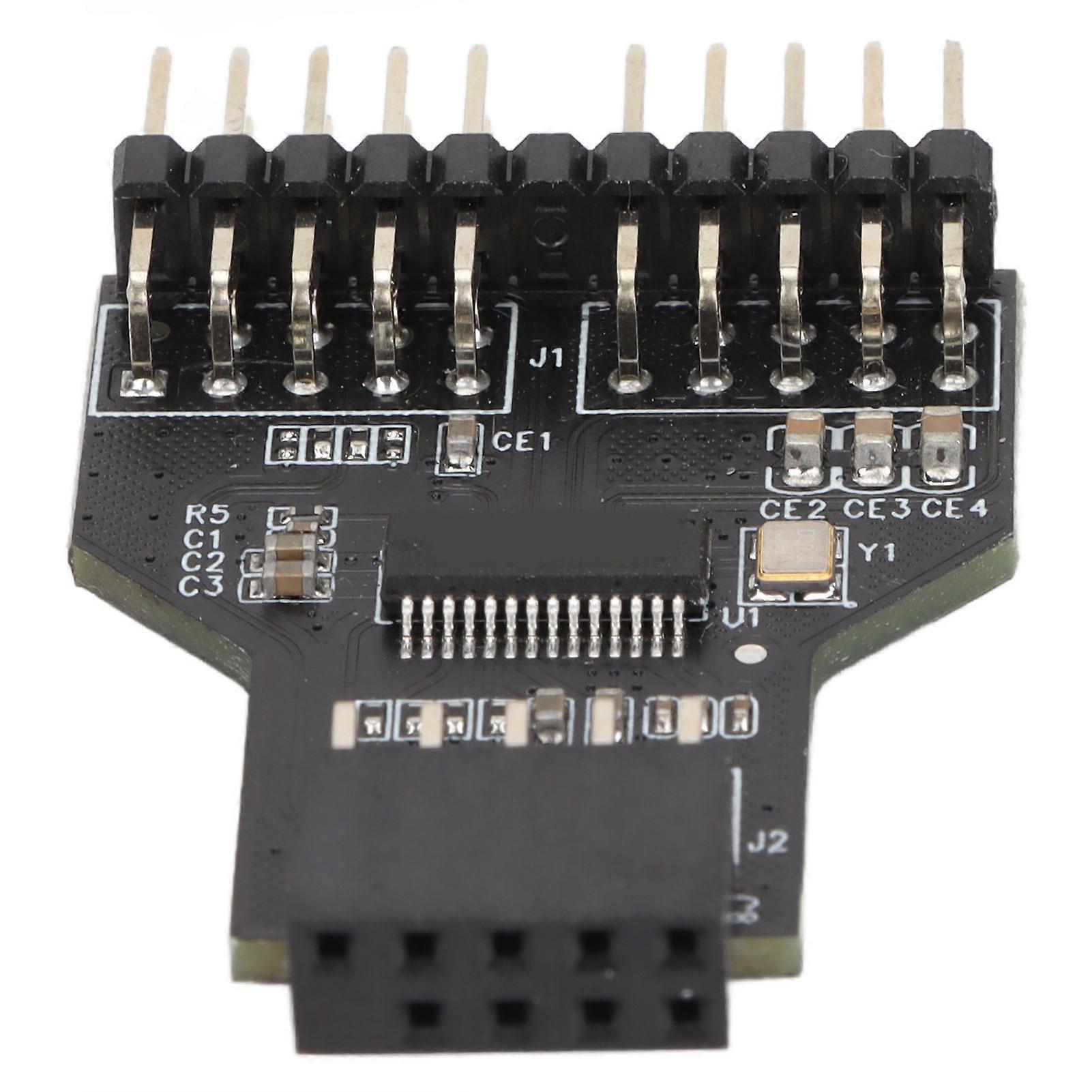 9 Pin USB Splitter 9 Pin to Dual 9 Pin In Line USB2.0 Connector Female ...