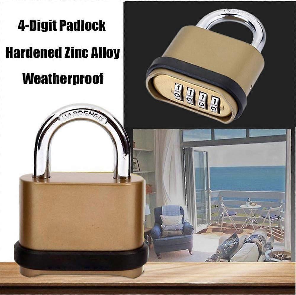 4 Digit Combination Lock, Outdoor Combination Padlock with Hardened ...
