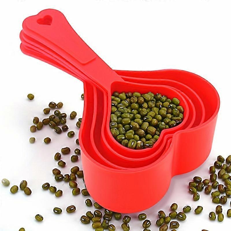 4/8 Measuring Cups And Spoon Set, Heart Shaped Measuring Cups And Spoon ...