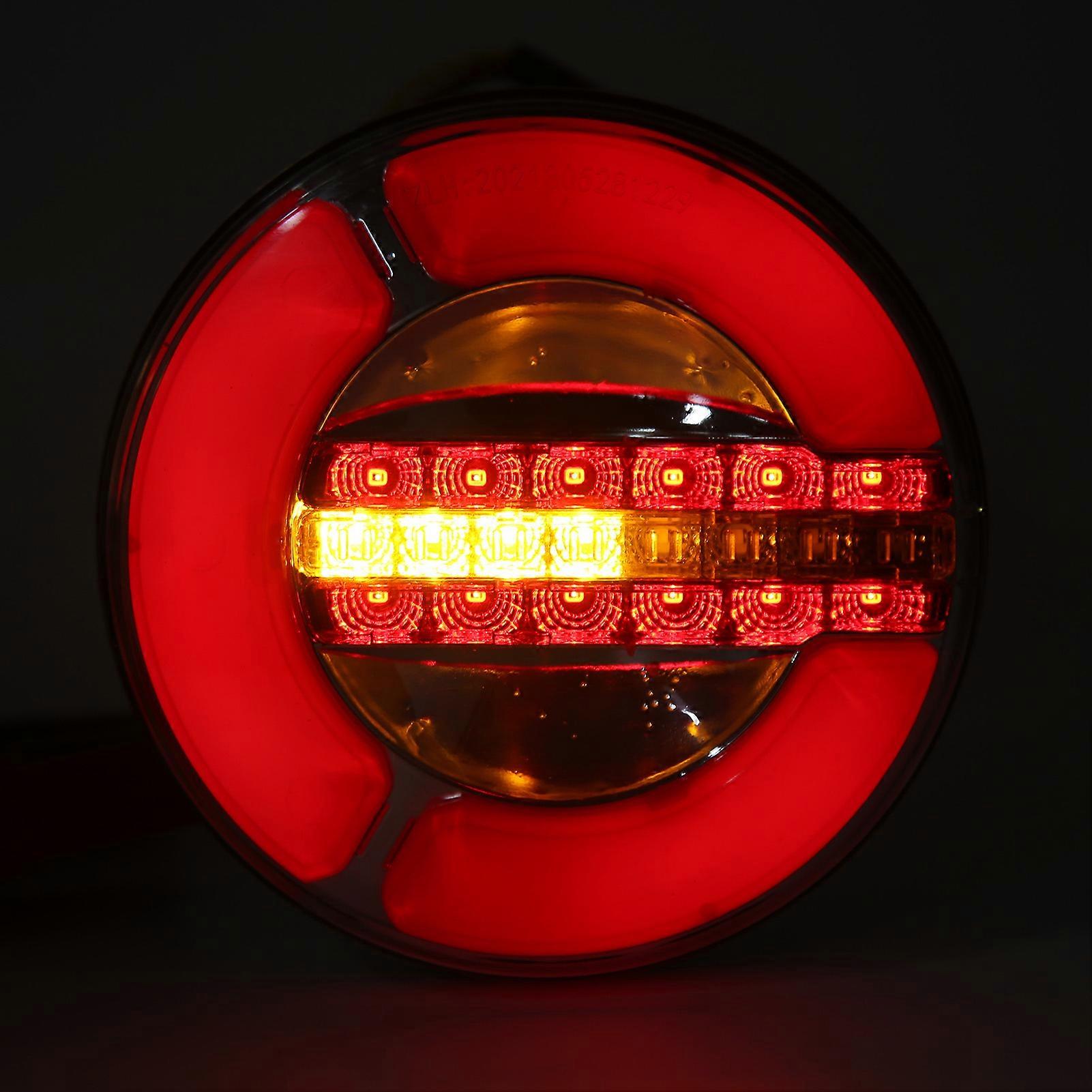 12 to 24V LED Trailer Tail Light Chrome Plated Round IP67 Waterproof ...