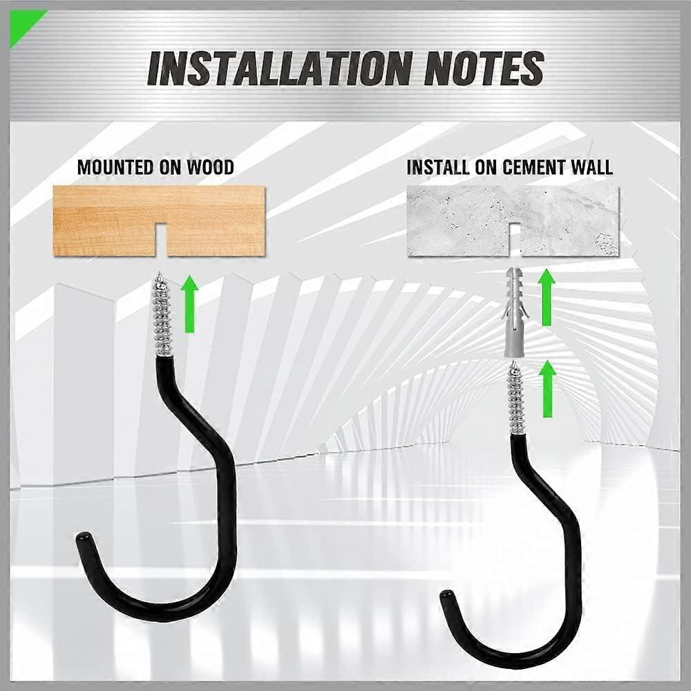 6-Pack Heavy Duty Bike Hooks - 6 Inch, 100 lbs Capacity, Ideal for Garage Wall and Ceiling ...