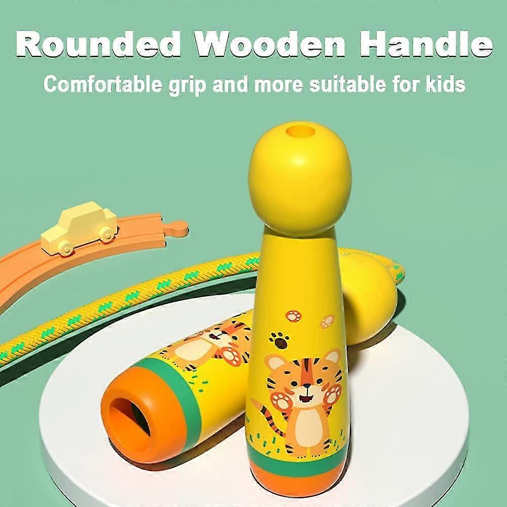 Skipping Rope Kids With Wooden Handle, Soft Cotton Jump Rope For ...