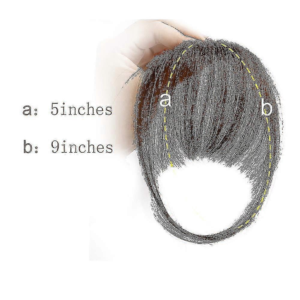 1 Pack 100% Real Human Hair Fringe Extensions Front Neat Air Bangs Clip ...