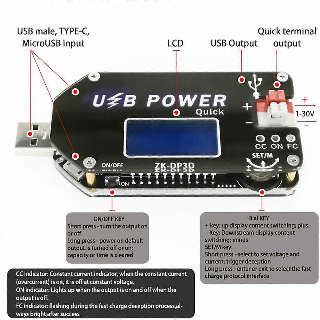 Adjustable USB Power Supply Module 15W DC-DC Adjustable Regulated Power ...