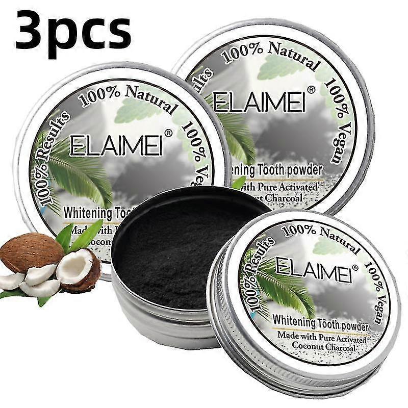 3x Tooth Powder Black Tooth Washing Powder Tobacco Stains Activated ...