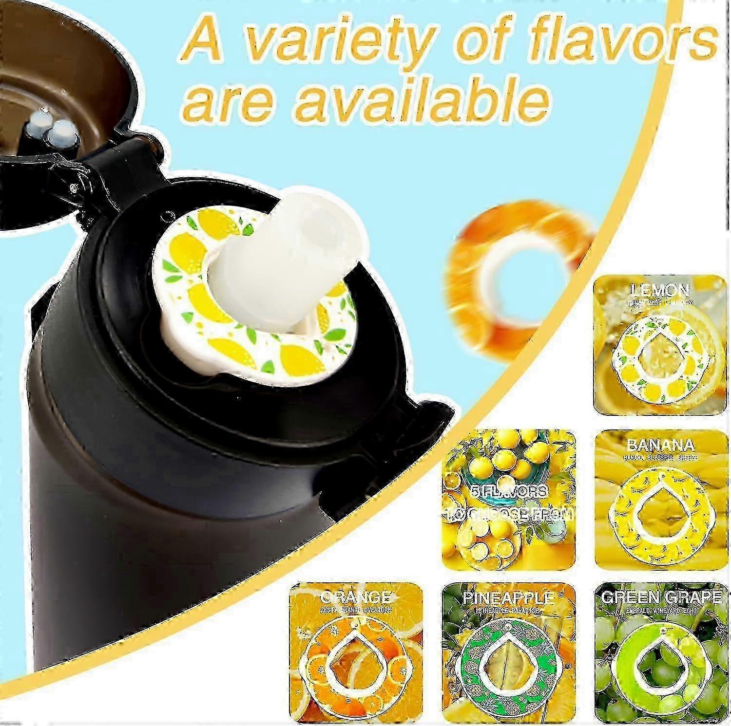 Air Water Bottle With 5 Flavor Pods, 750ml Sports Air Water Bottle With Straw, Leak Proof ...