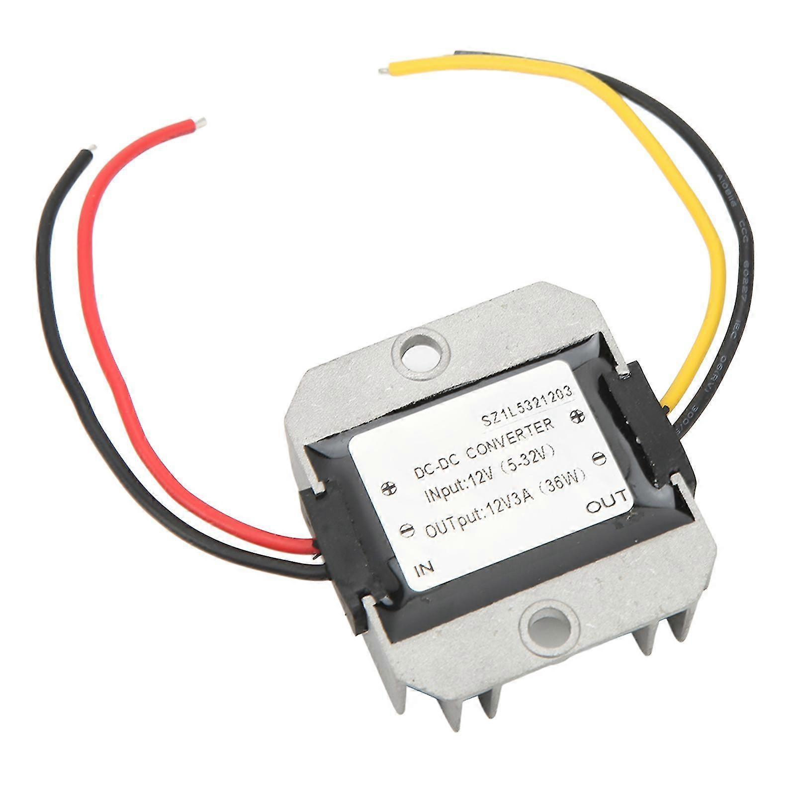 12V to 12V 3A Waterproof DC Converter Module Adjustable Voltage ...