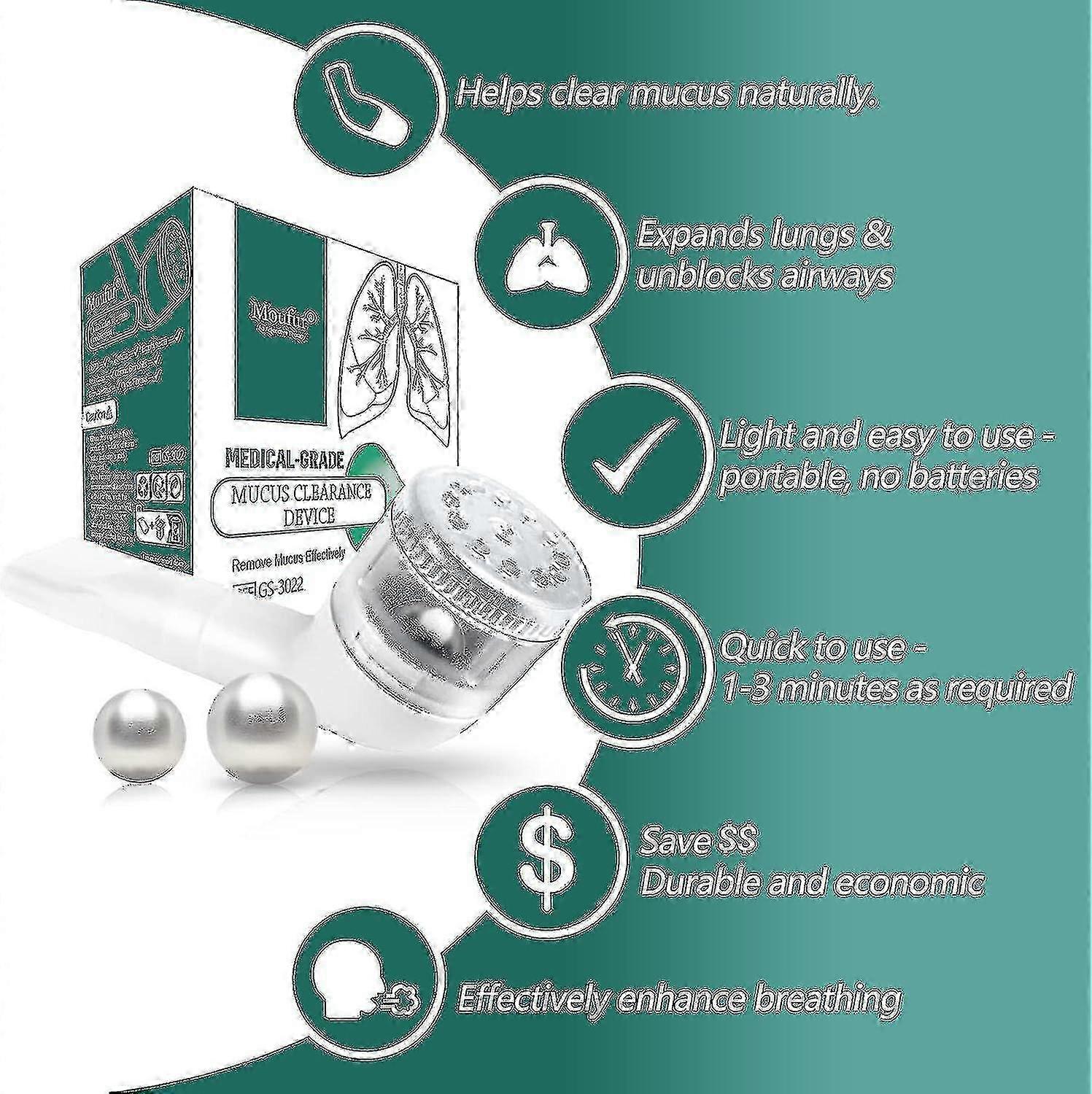 Pxcl Breathing Lung Exerciser And Mucus Removal Device Breathing Mucus ...