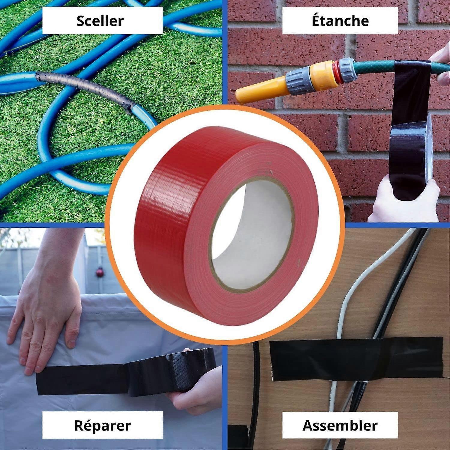 Red Adhesive Tape - 48mm x 50m - Heavy Duty Adhesive Tape for Patching ...