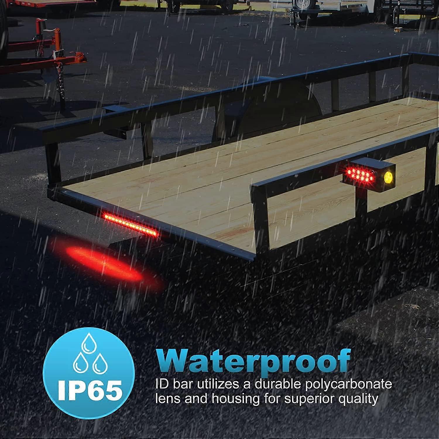 2 Pcs 12V 15 LED Trailer Brake Tail Light Bar, Waterproof Tail Lights ...