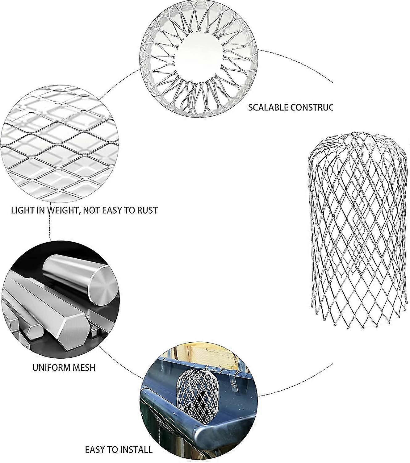4 Pack Aluminum Gutter Guards Expandable Filter Strainer Metal Gutter ...