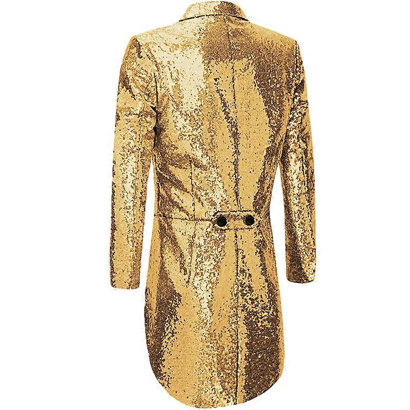 Mens Sequin Tailcoat Swallowtail Suit Jacket Party Show Tuxedo Dress ...