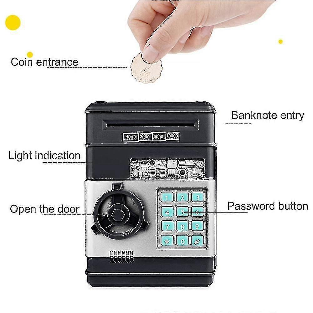 Electronic Piggy Bank Safe Atm Password Cash Box Automatic Deposit ...