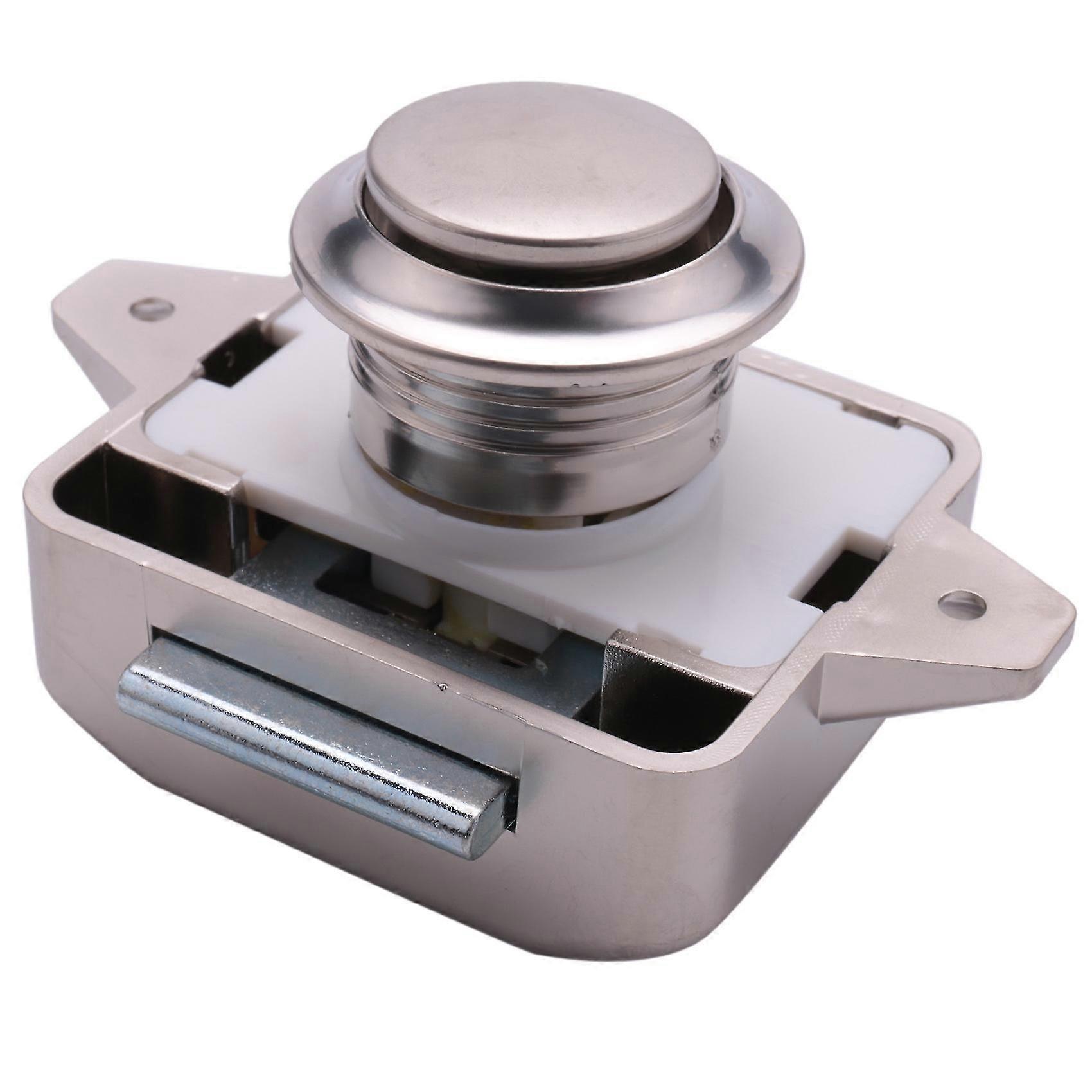 5Pcs 26mm Opening Hole Pearl Nickel Keyless Push Button Cabinet Latch Knob for Caravan Cupboard ...