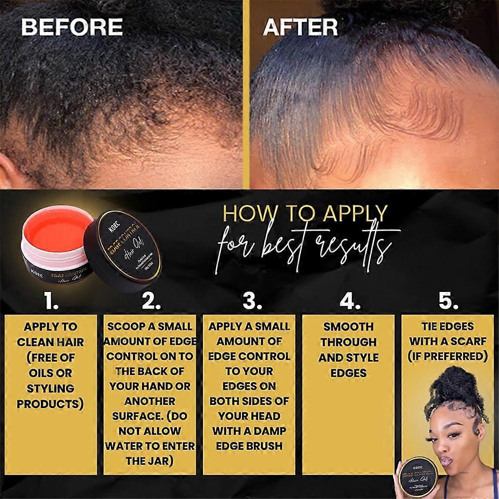 Strong Hold Edge Control Gel with Castor Oil, Non-Greasy, Non-Flaking ...