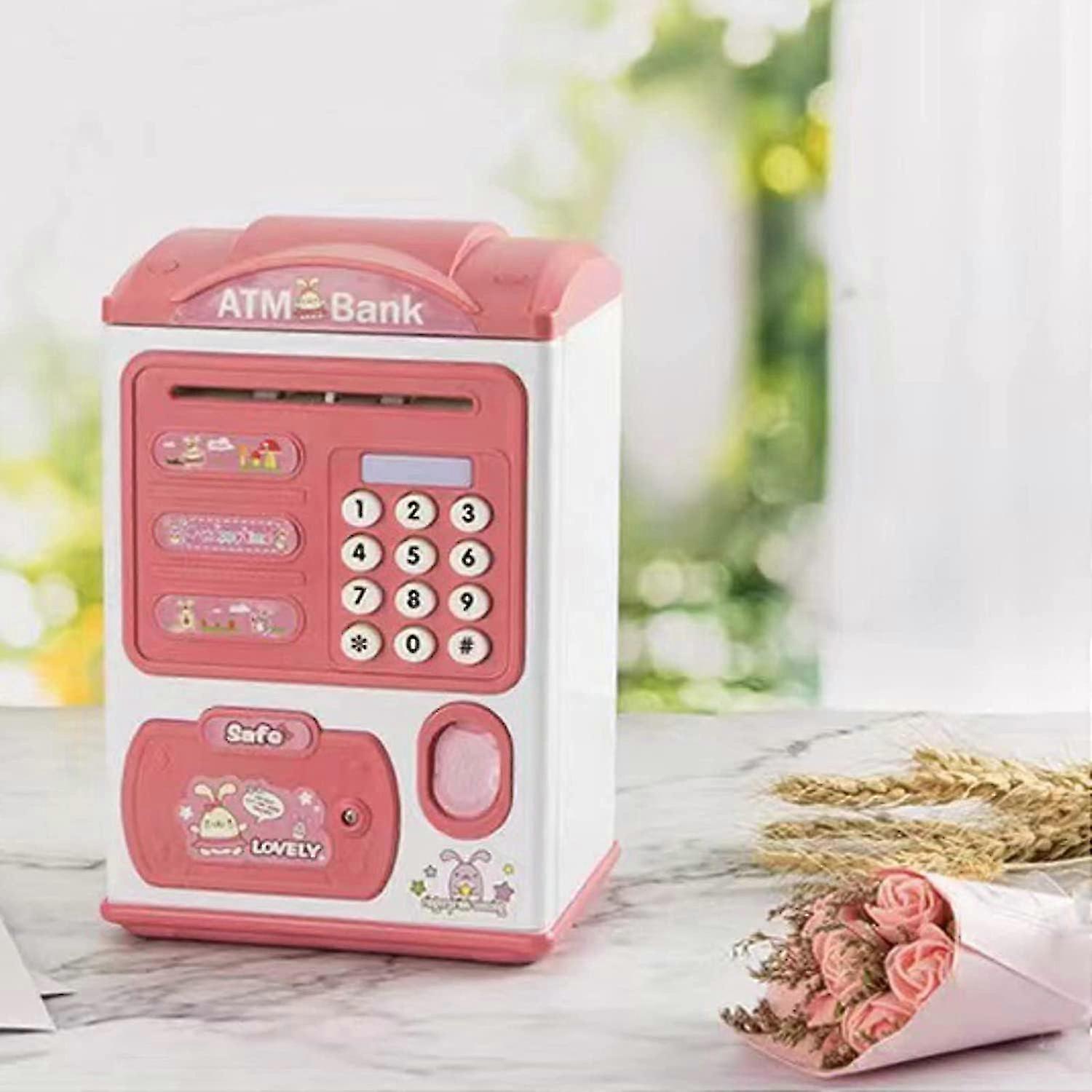 Bank for Kids Money Bank Machine with Fingerprint& Password Code Mini ATM Bank Coin Can ...