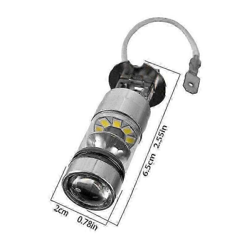 New H3 LED Foglights Conversion Kit Bulbs High Low Beam 100W 6000K ...