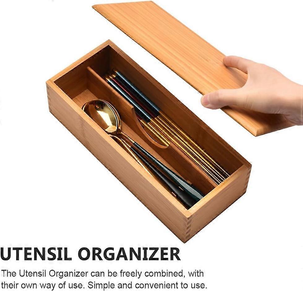Small Wooden Cutlery Box Drawer Organizer Silverware Storage Box ...