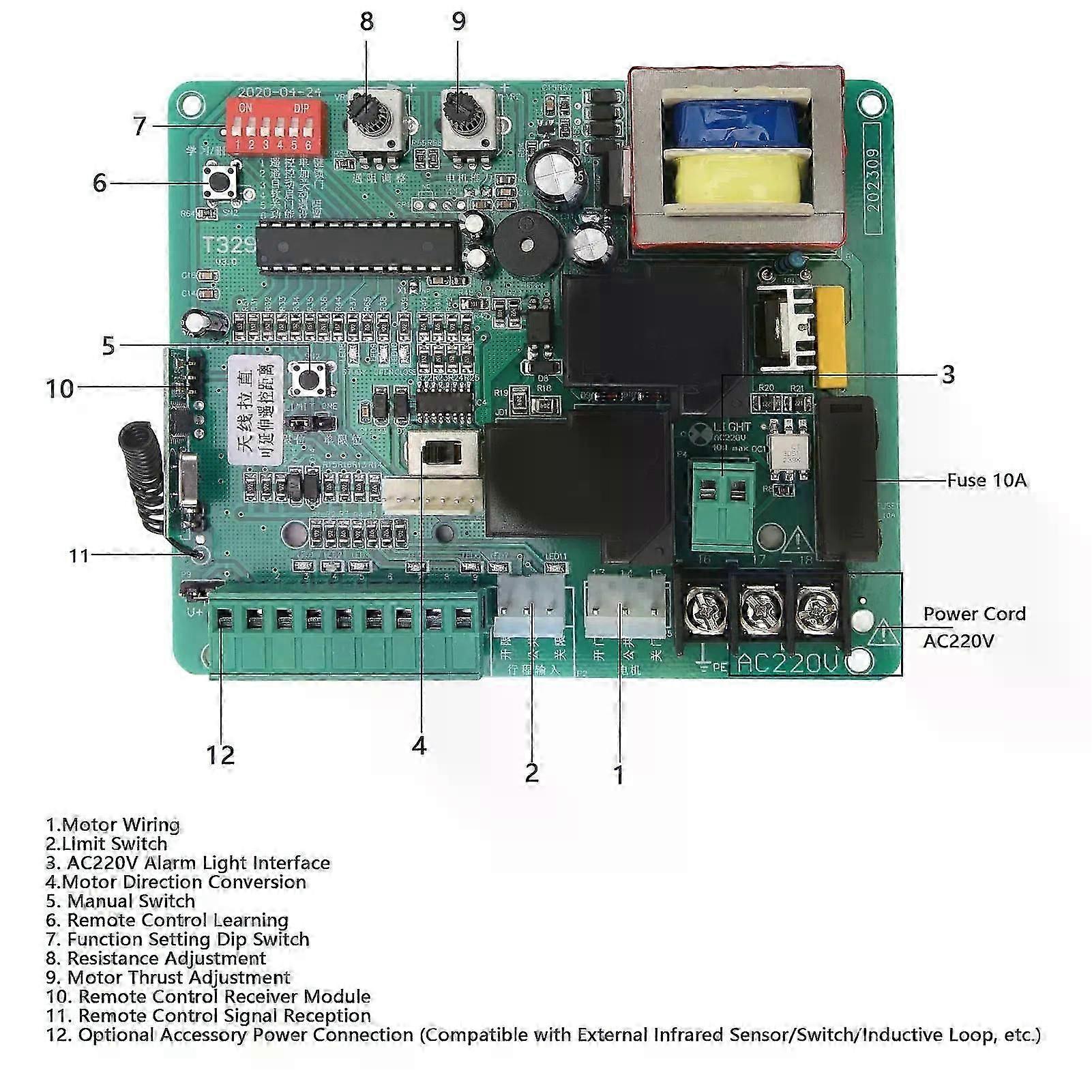 Universal Circuit Control Board For Sliding Gate Opener Main Electronic ...