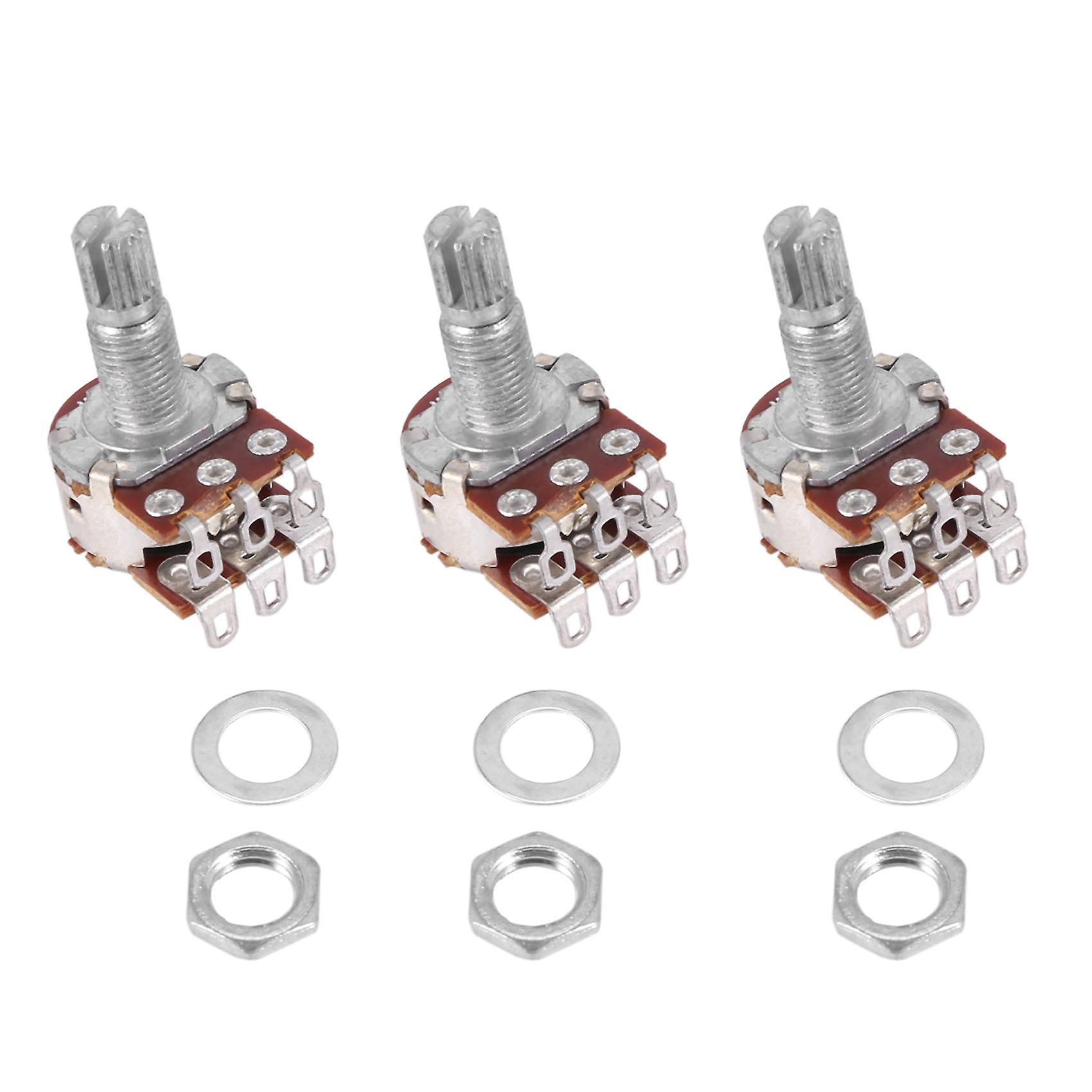 3 Pcs Double Balance Stacked Knurled Stalk Guitar Bass Volume Tone ...