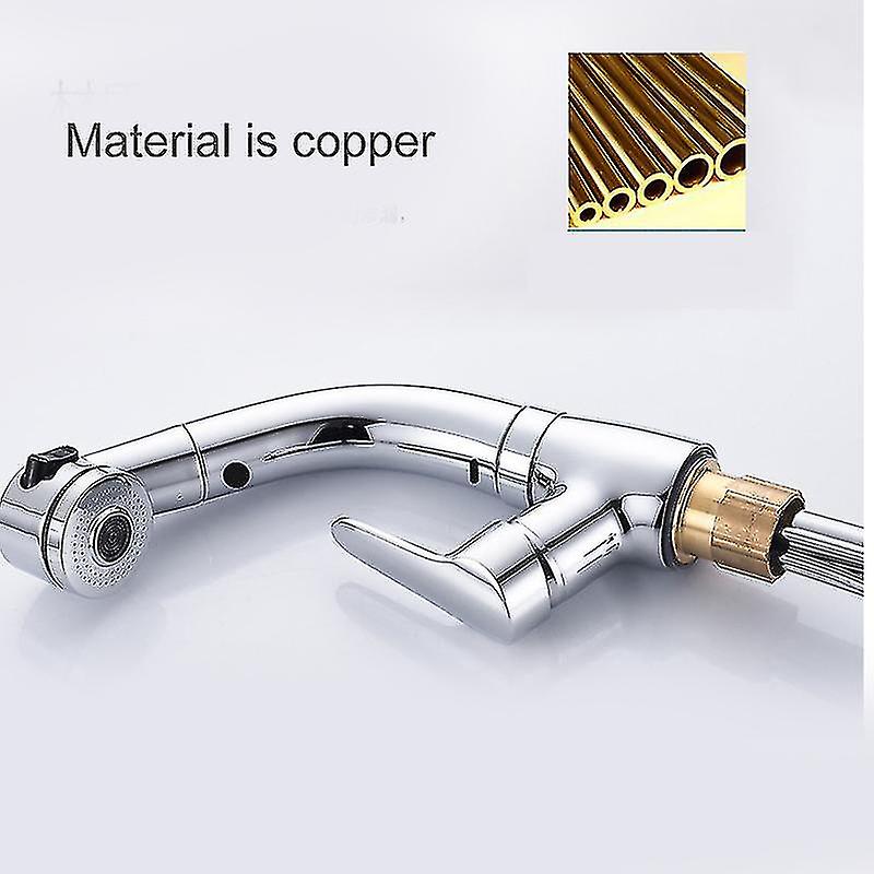 Retractable Bathroom Faucetswivel Pull-out Hand Basin Hot & Cold Water ...