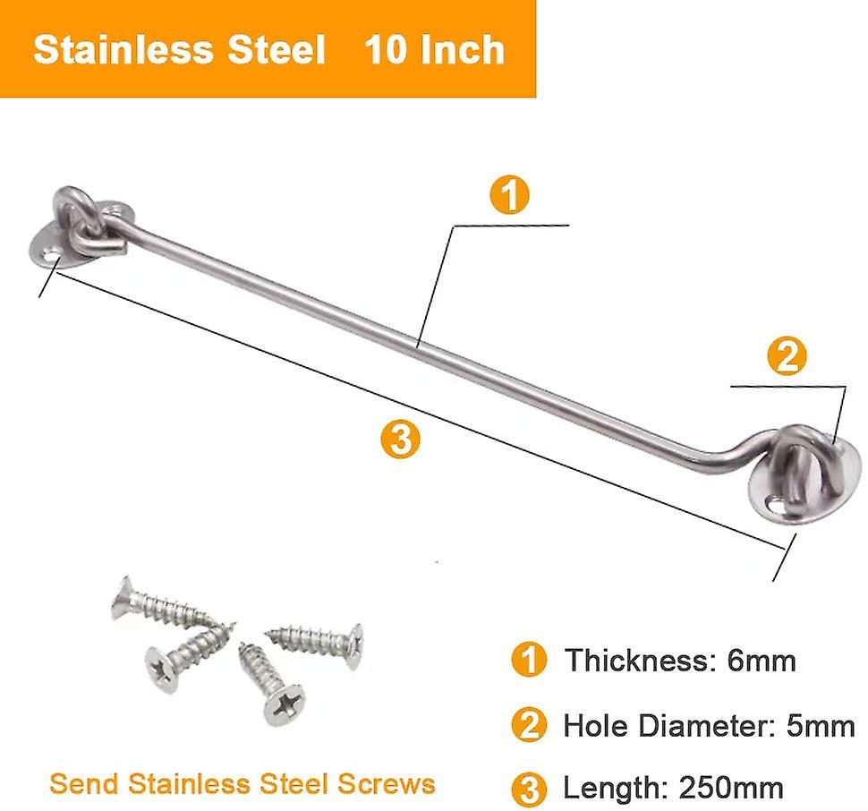 10 Inch Hook And Eye Latch Grey Cabin Patio Door Hook And Eye White ...