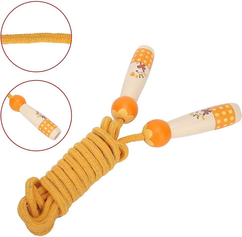 3 Meters Children Skipping Rope, Wooden Handled Jump Skip Rope Outdoor ...