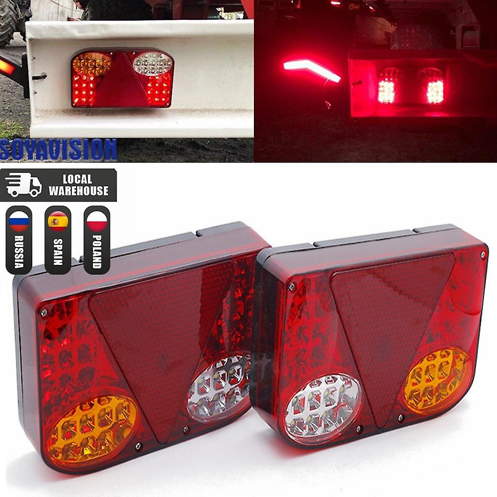 2Pcs 12v Led Car Truck Tail Light Rear Brake Light Turn Signal Lamp ...