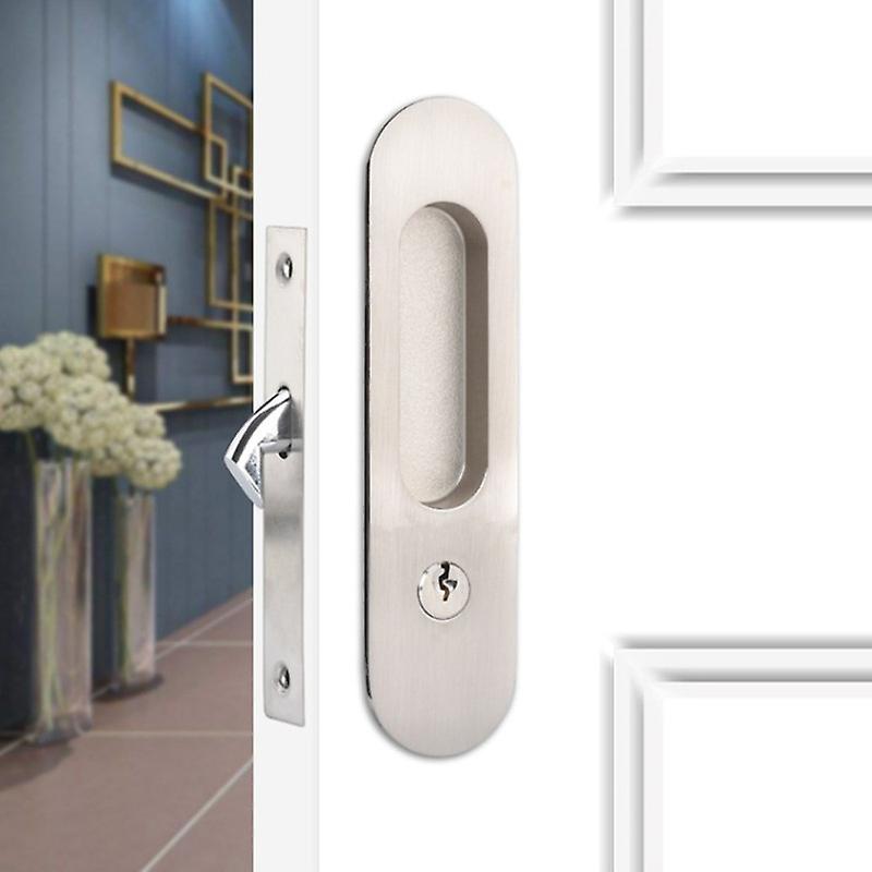 Pocket Door Lock with Key Sliding Door Lock Handle Sets Invisible Door ...