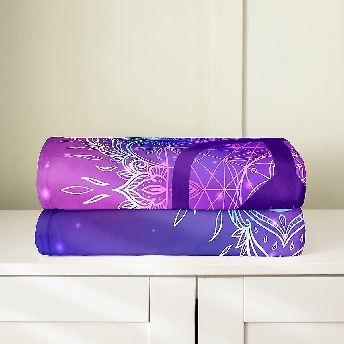 Boho Mandala Fleece Kast tæppe, hele sæsonen Boheme stil seng tæppe ...