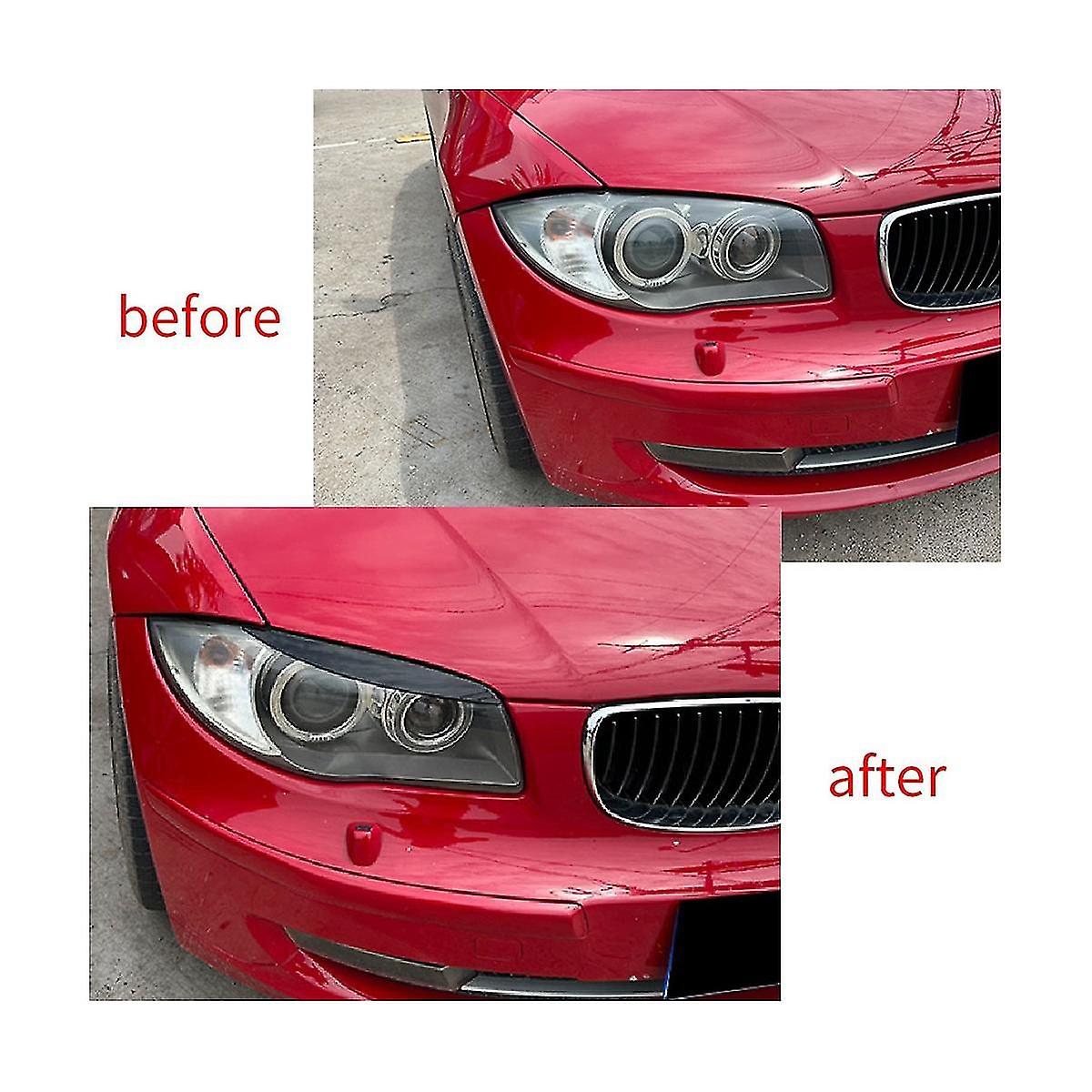 Car Gloss Black Headlight Lamp Eyebrows Cover Trim For 1 Series E81 E82 ...