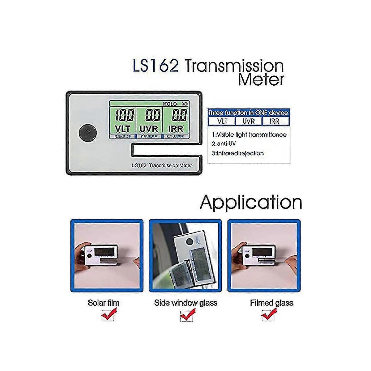 Ls162 Portable Solar Film Tester Meter, Car Window Solar Film Car ...