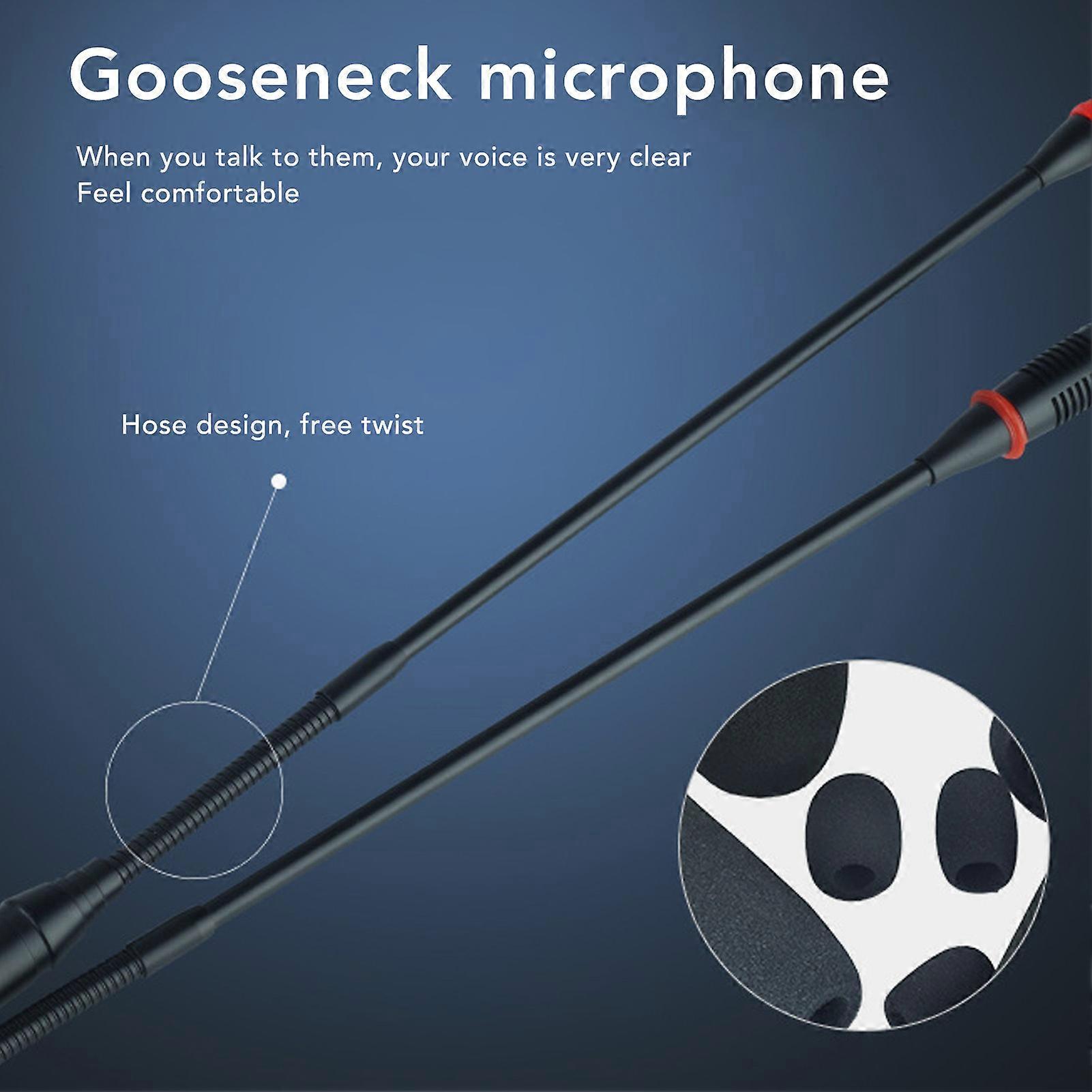 23.2in Gooseneck Condenser Microphone 3 Pin Straight Plug In Flexible ...