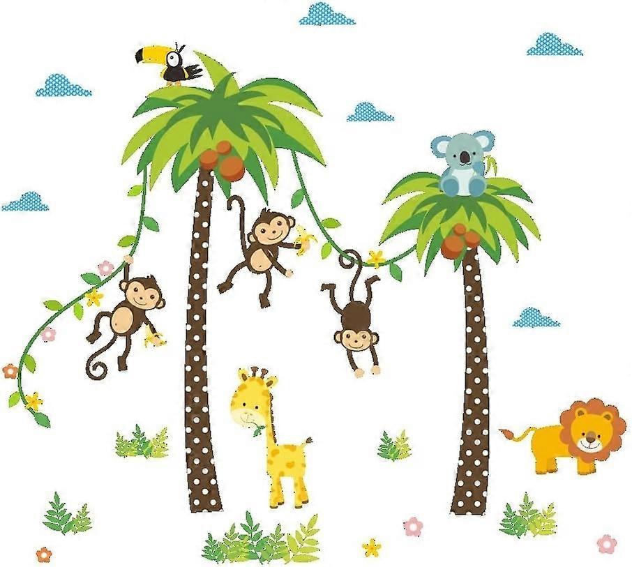 ElecMotive Cartoon Forest Animal Monkey Crow Koala Coconut Palm Tree ...