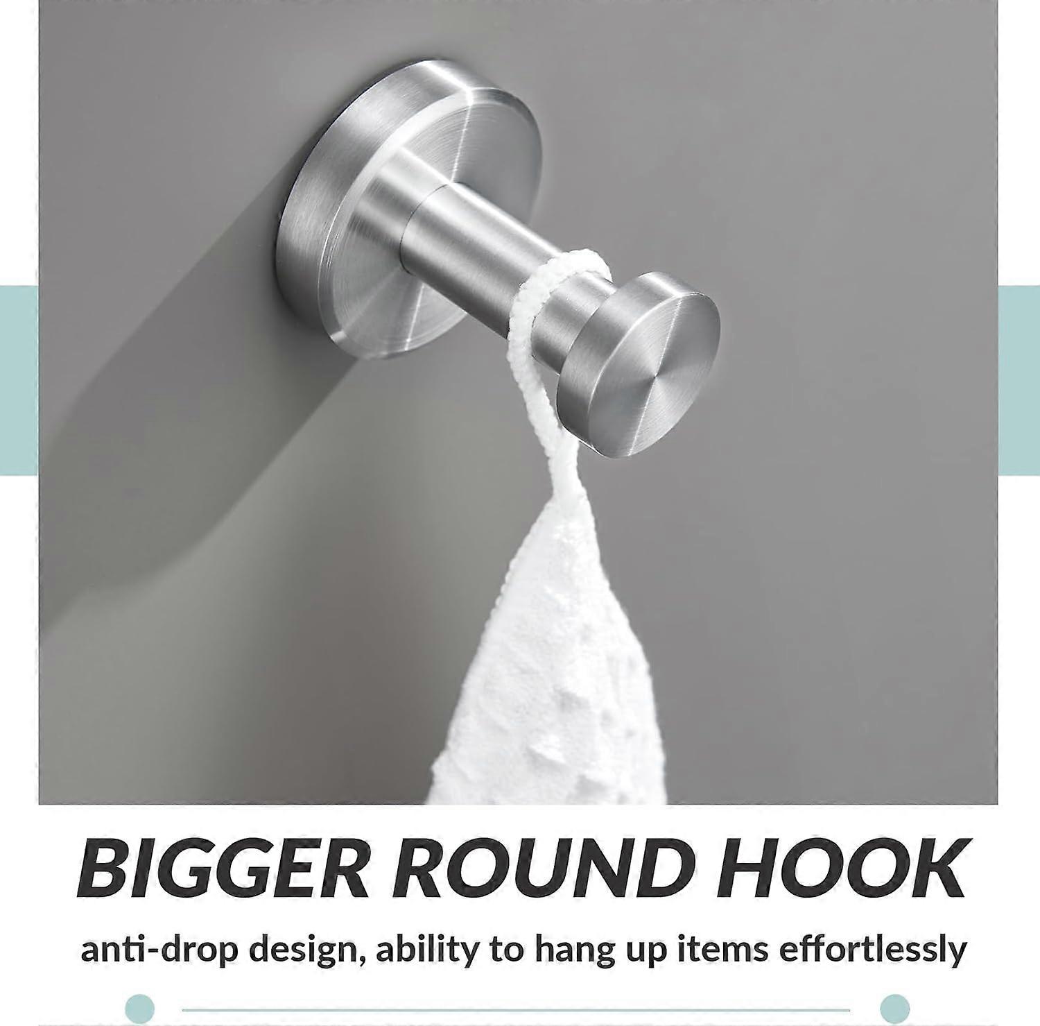 Robe Towel Hook Brushed Nickel, SUS 304 Stainless Steel Round Utility ...