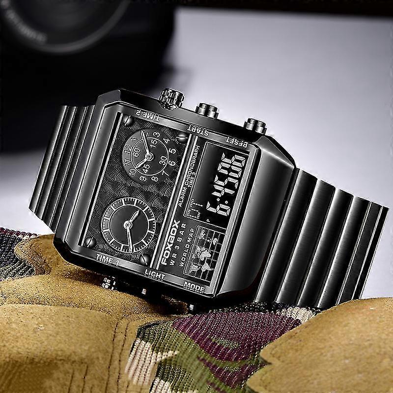 New Watch Luxury Fashion Men Watches Gold Stainless Steel Sports Square ...