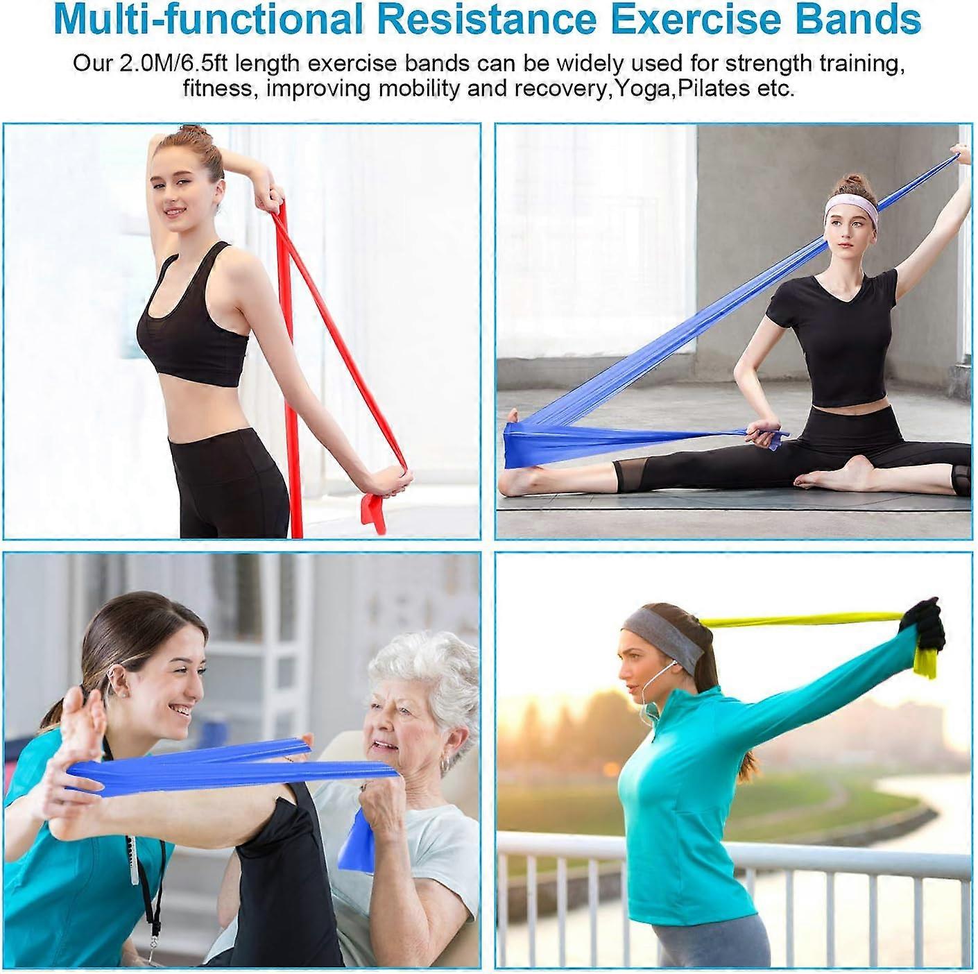 Resistance Bands (3 Pieces), 2M Fitness Resistance Bands with 3 Levels ...