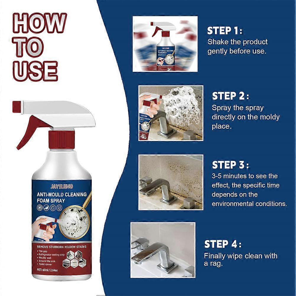 1-3x Anti-Mould Cleaning Foam Spray Effective Mould Remover Agent ...