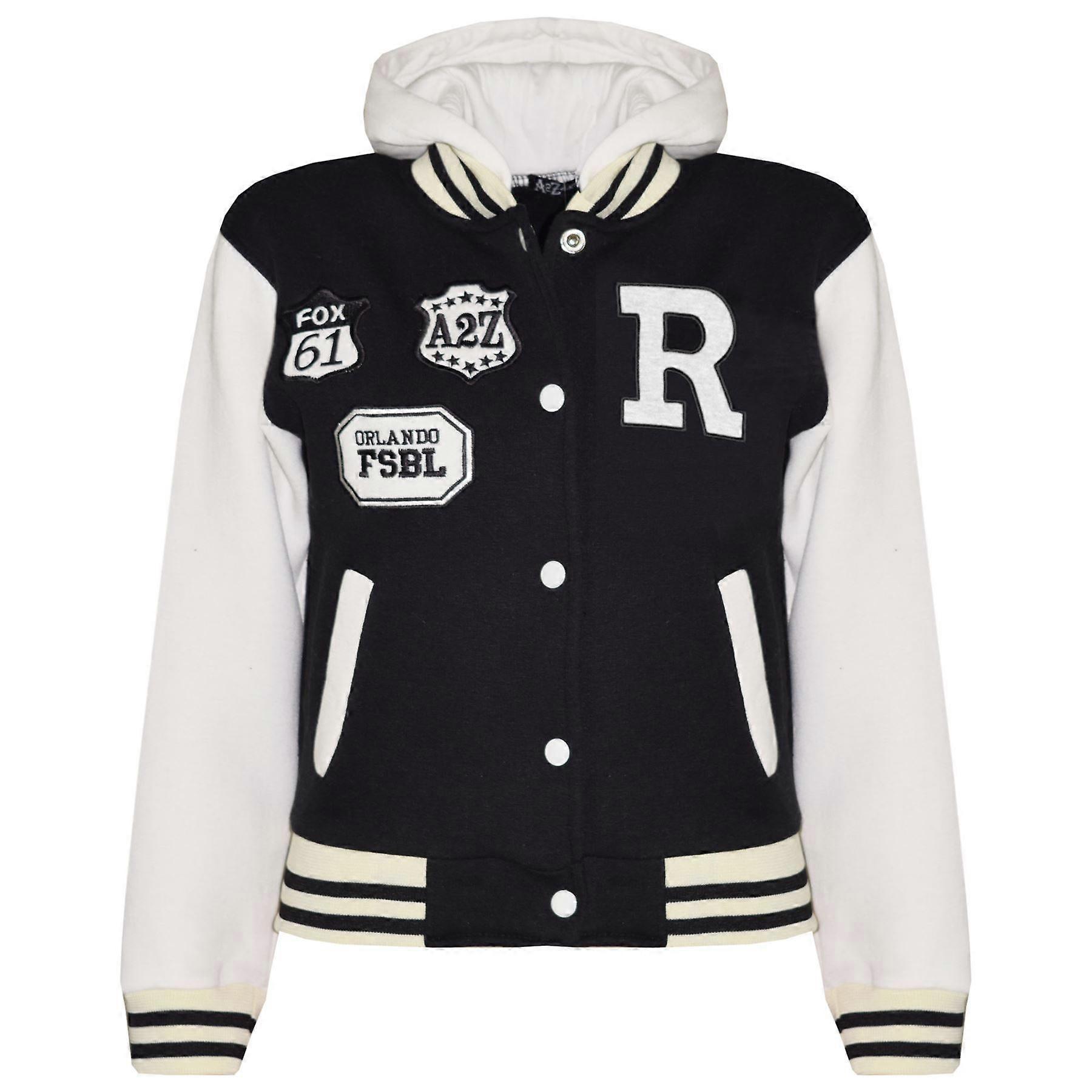 Unisex Baseball Black Contrast Color Jackets | Fruugo UK