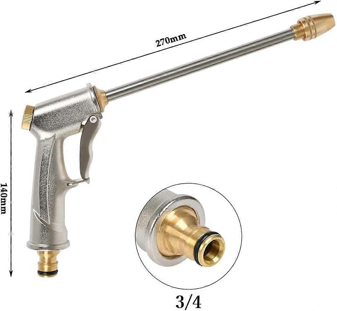 Garden Hose Spray Gun with Full Brass Nozzle Adjustable Heavy Duty ...