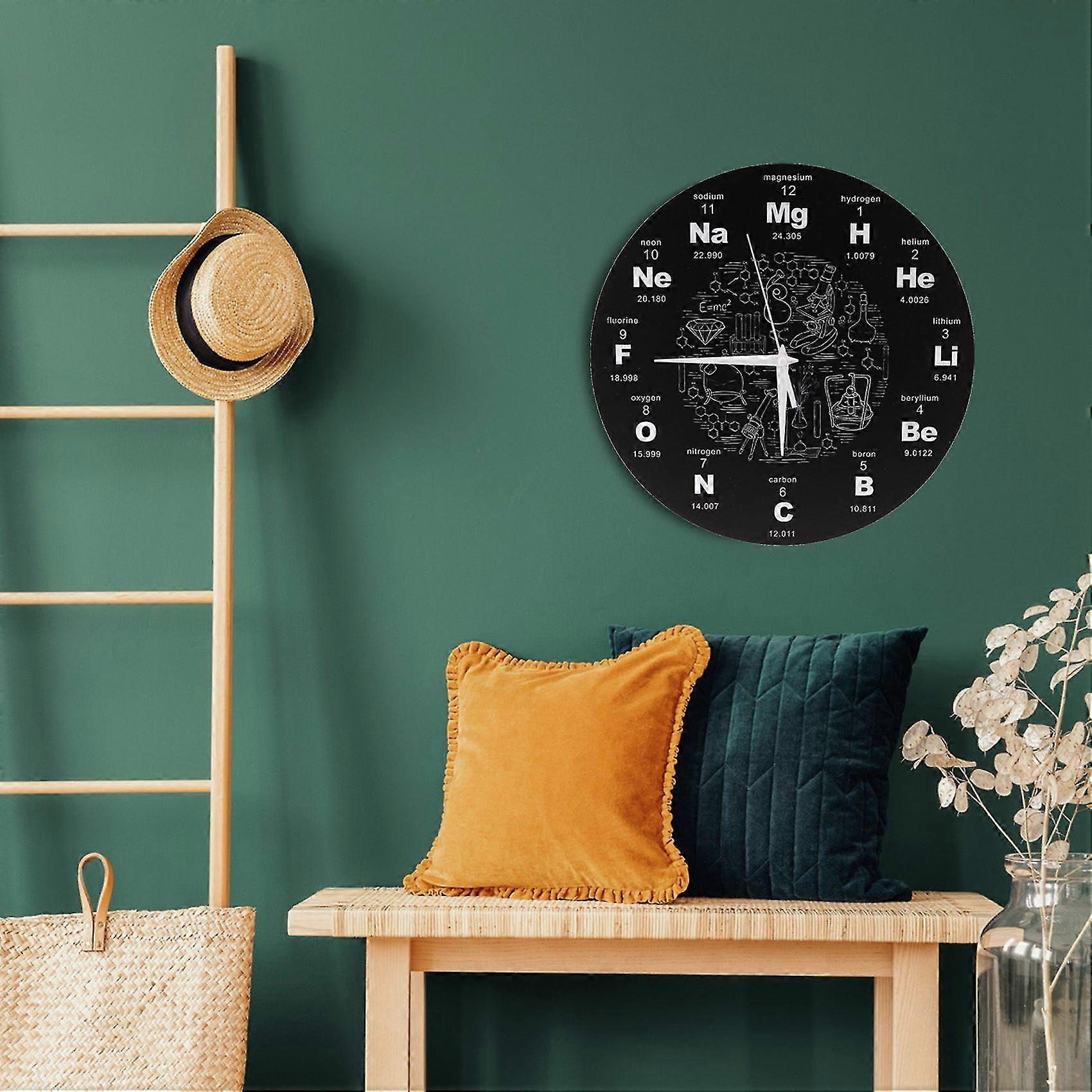 Periodic Table Of Elements Wall Art Chemical Symbols Wall Clock Educational Elemental Display ...