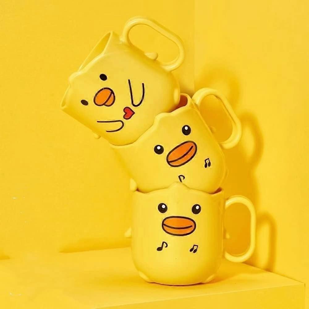 anti-fall children's wash cup cute cartoon little yellow duck mouthwash ...