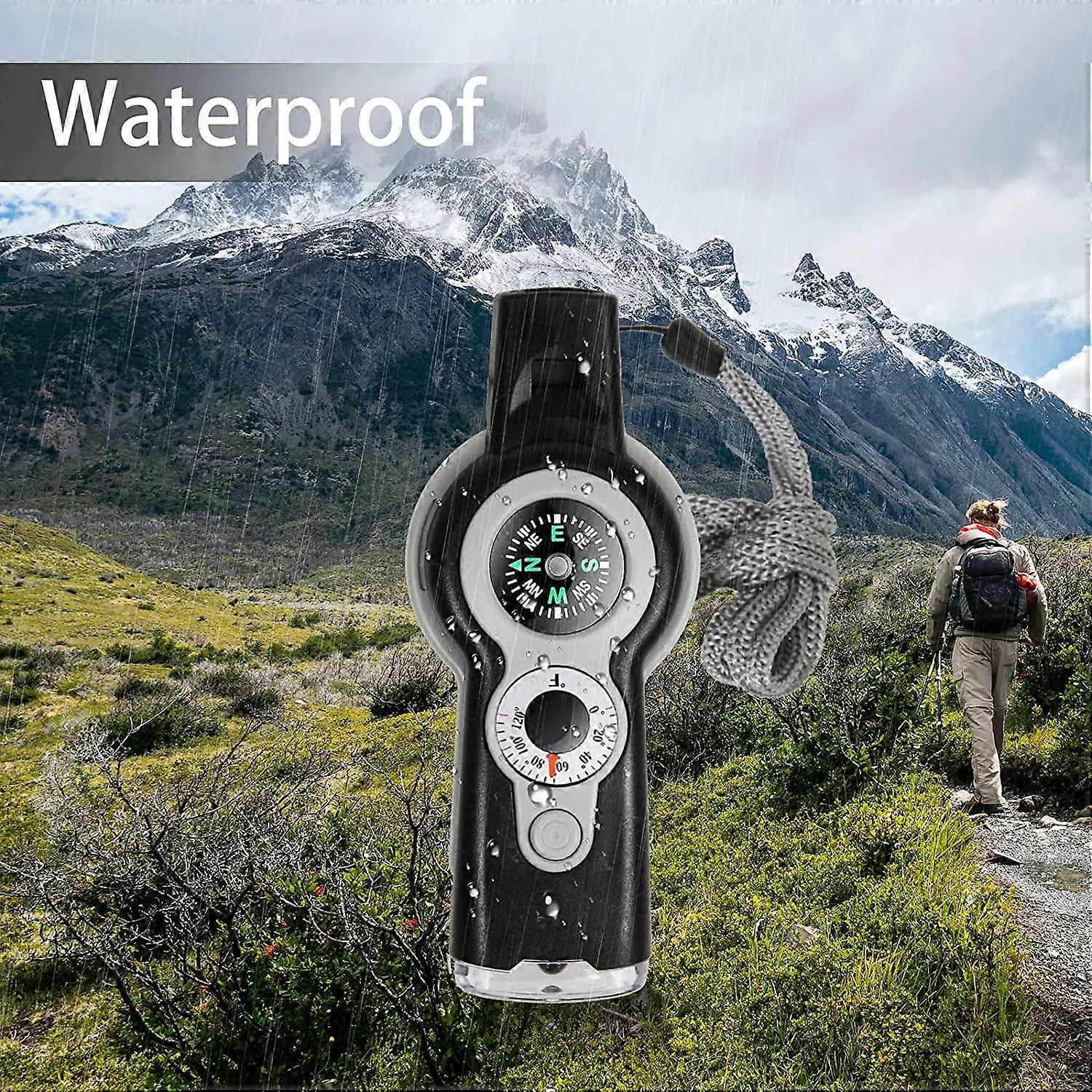 Seven in one emergency whistle, loud and crisp whistle, multi-function ...