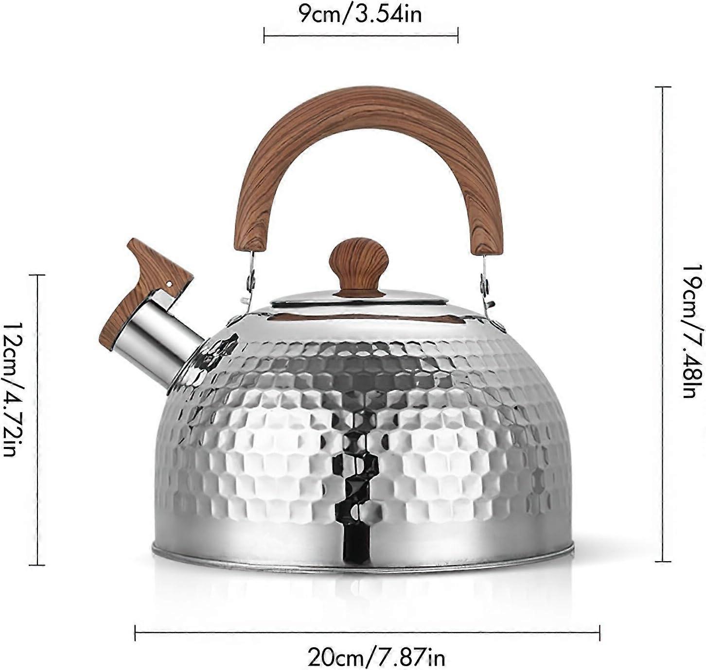 2-piece set Whistling Kettle, 3L Stainless Steel Stove Top Kettle with ...