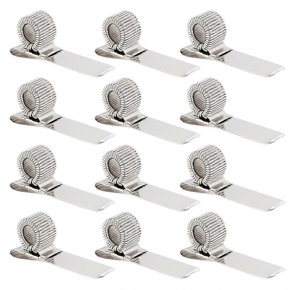 12Pcs Portable Metal Pen Clips Creative Spring Pen Holder Elastic Pen ...
