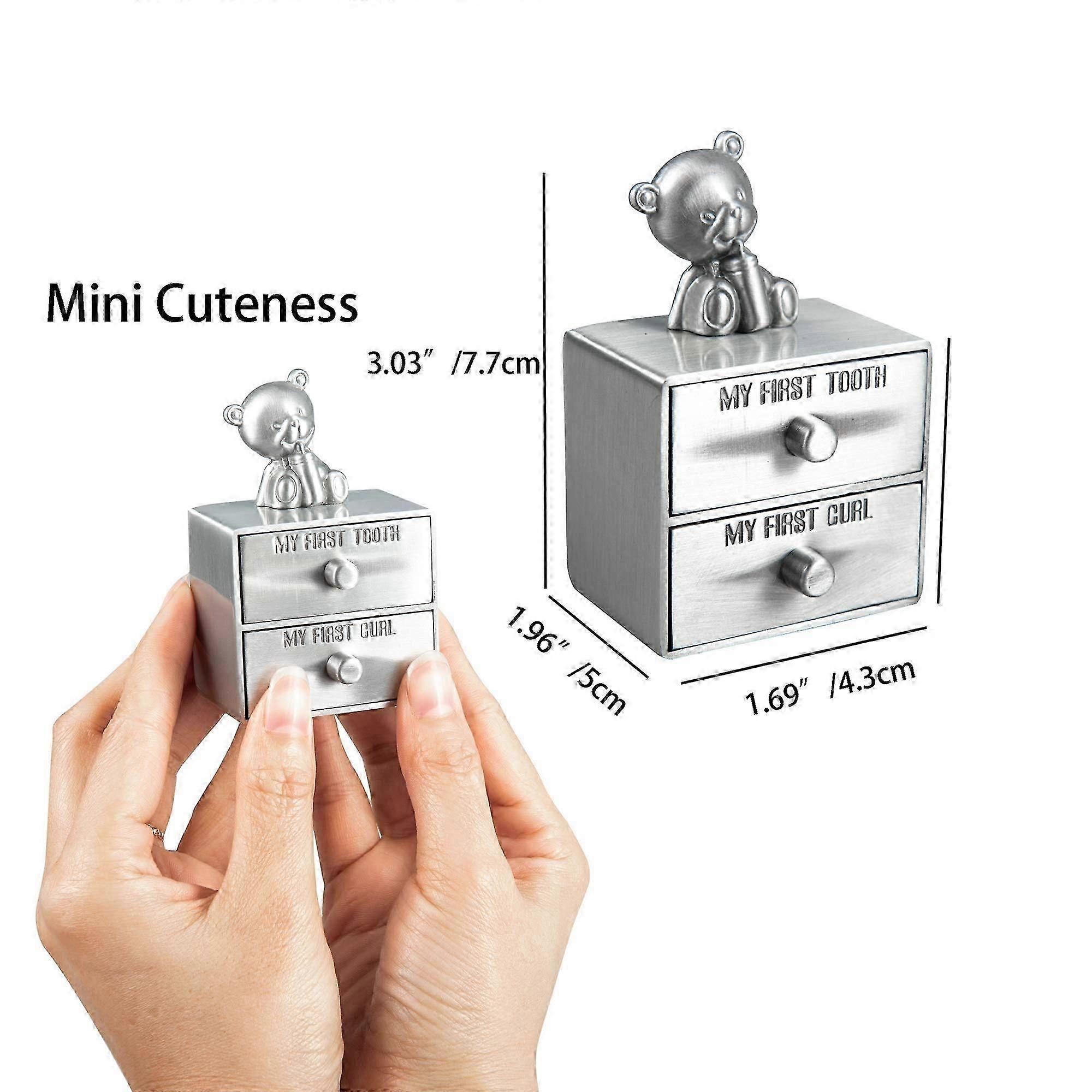 First Curl and First Tooth Metal Keepsake Box Organizer Set Teeth Fairy ...