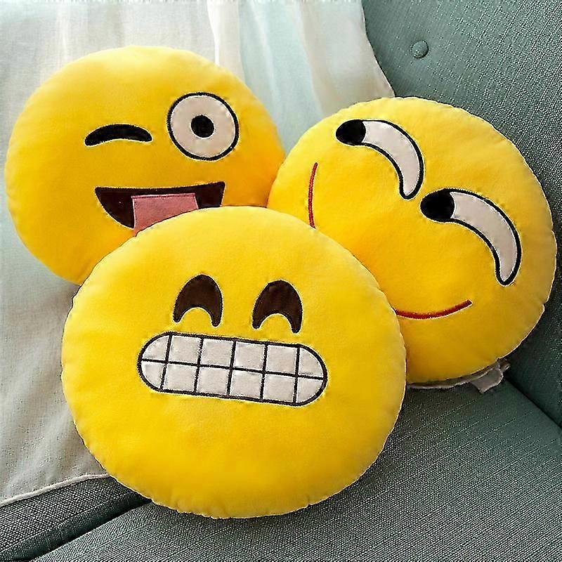 32CM Cute Kawaii Emoticons Round Plush Pillow Soft and Creative Gift ...
