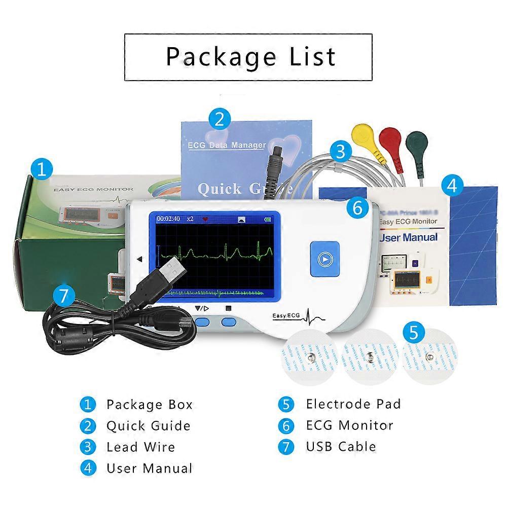 Heal Force Medical Portable ECG EKG Monitor Machine Heart Rate Monitor ...